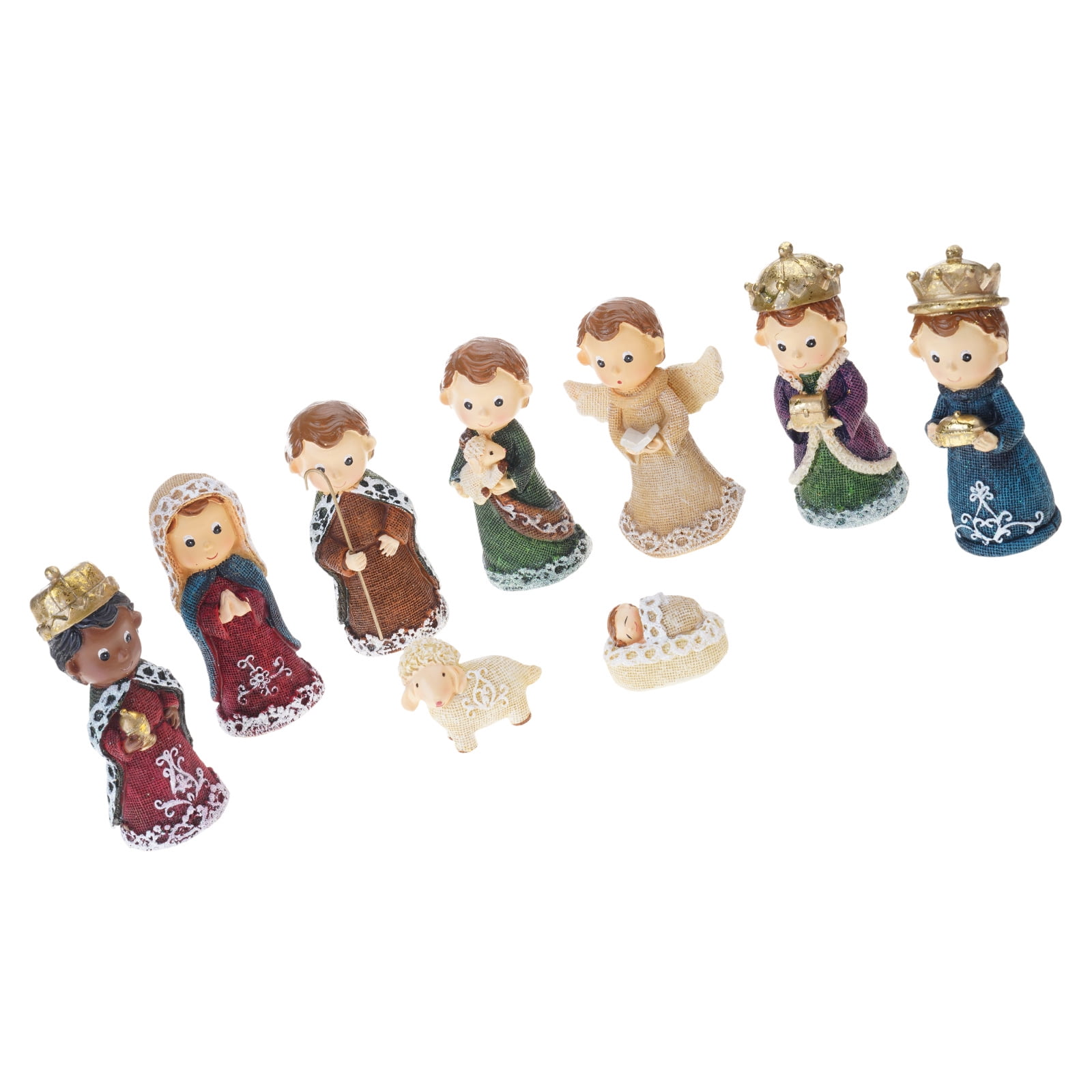 Nativity Scene Figurines - Handcrafted Manger Holy Family Statue Indoor ...
