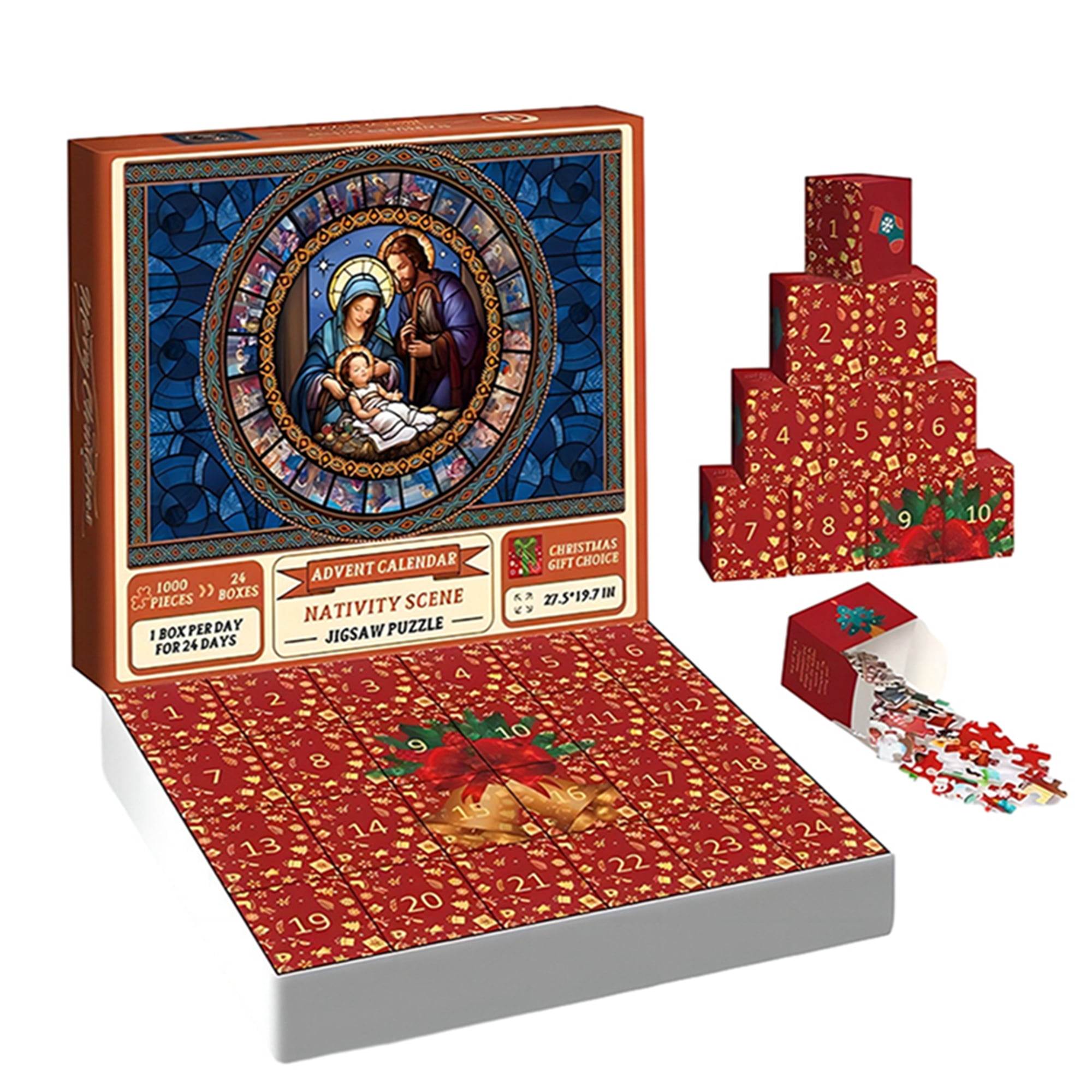 Nativity Scene Jigsaw Puzzle Advent Calendar Puzzles for Adults 1000 ...