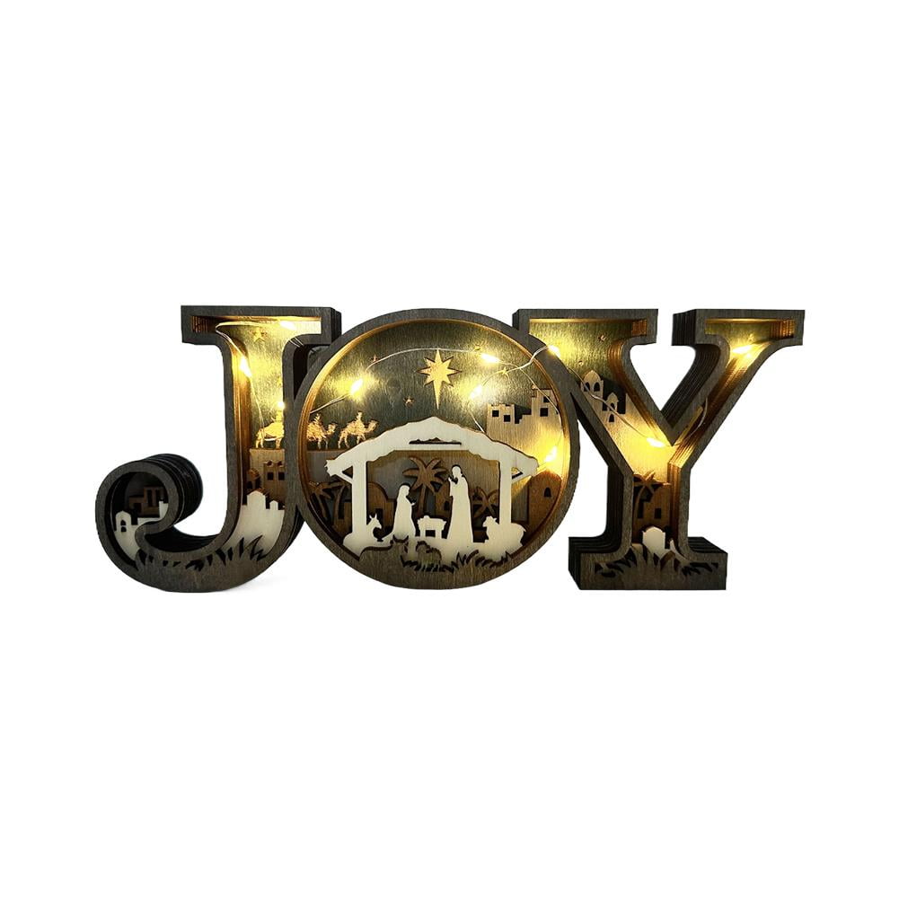 Nativity Scene LED Sign - 3D Lighted Tabletop Decor for Christmas ...