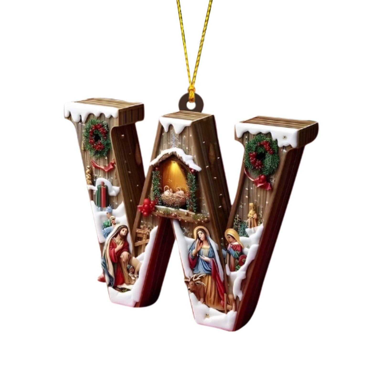 Nativity Scene Letters Ornament, A to Z Alphabet Ornaments for Xmas ...