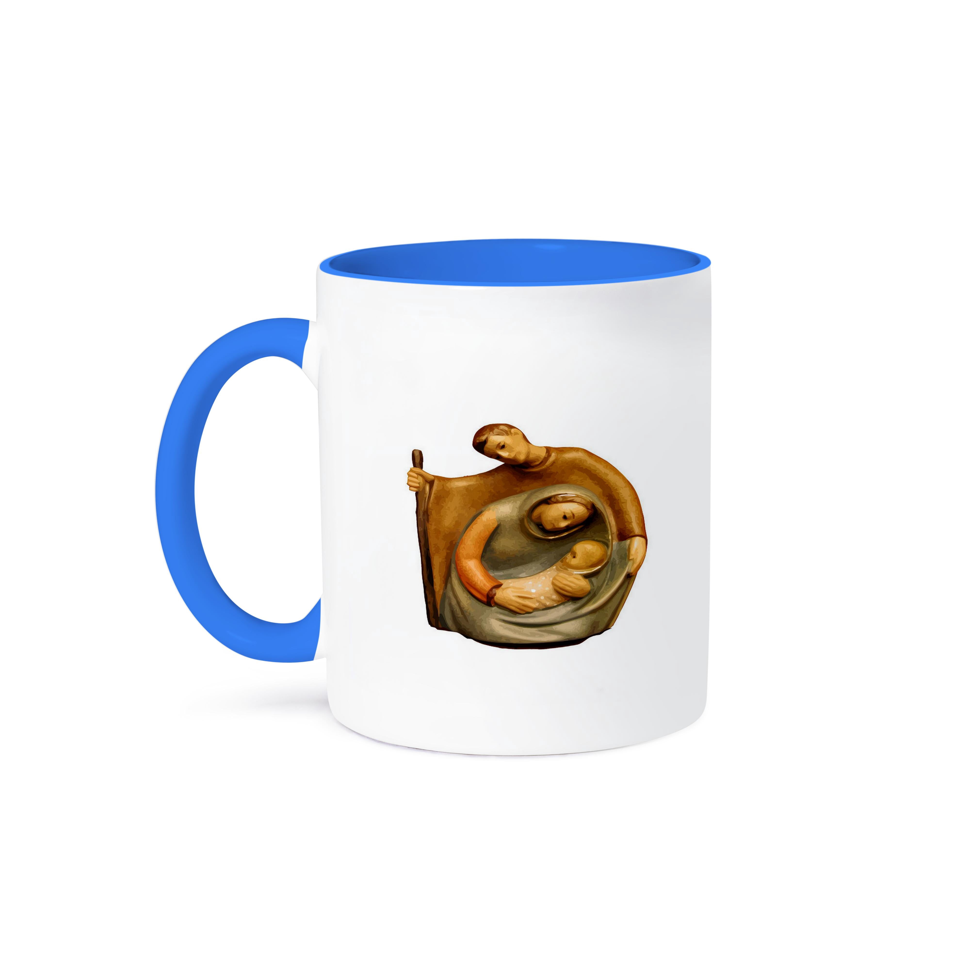 3dRose, Nativity Scene Mary Joseph and Jesus, 15oz Two-Tone Blue Mug ...