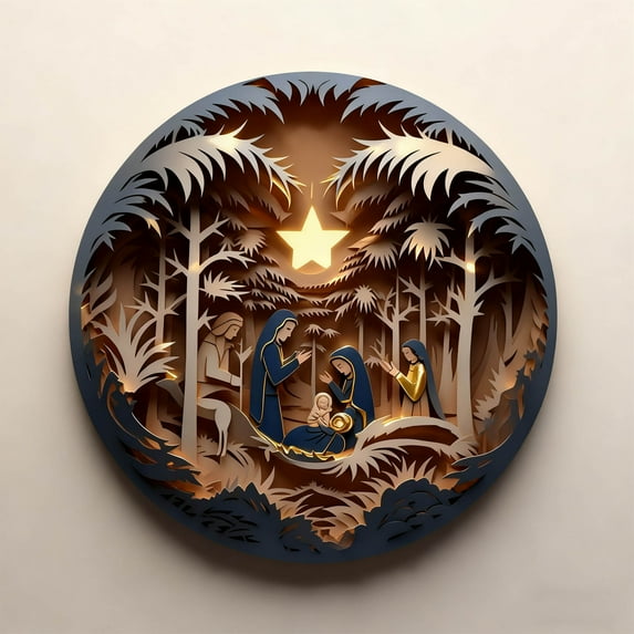 Nativity Scene Ornaments - 3.15'' Diameter & Gifts Boxed Keepsake ...