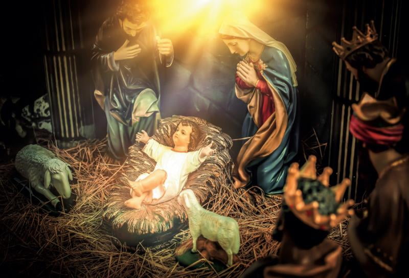 Nativity Scene Photography Backdrops Jesus Birth Angel Christian Room ...