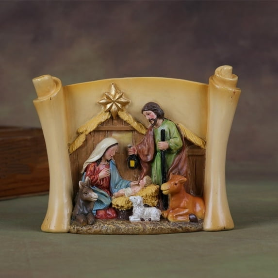 Nativity Scene Set with Stable, Hand-Painted Christmas Figurines for ...