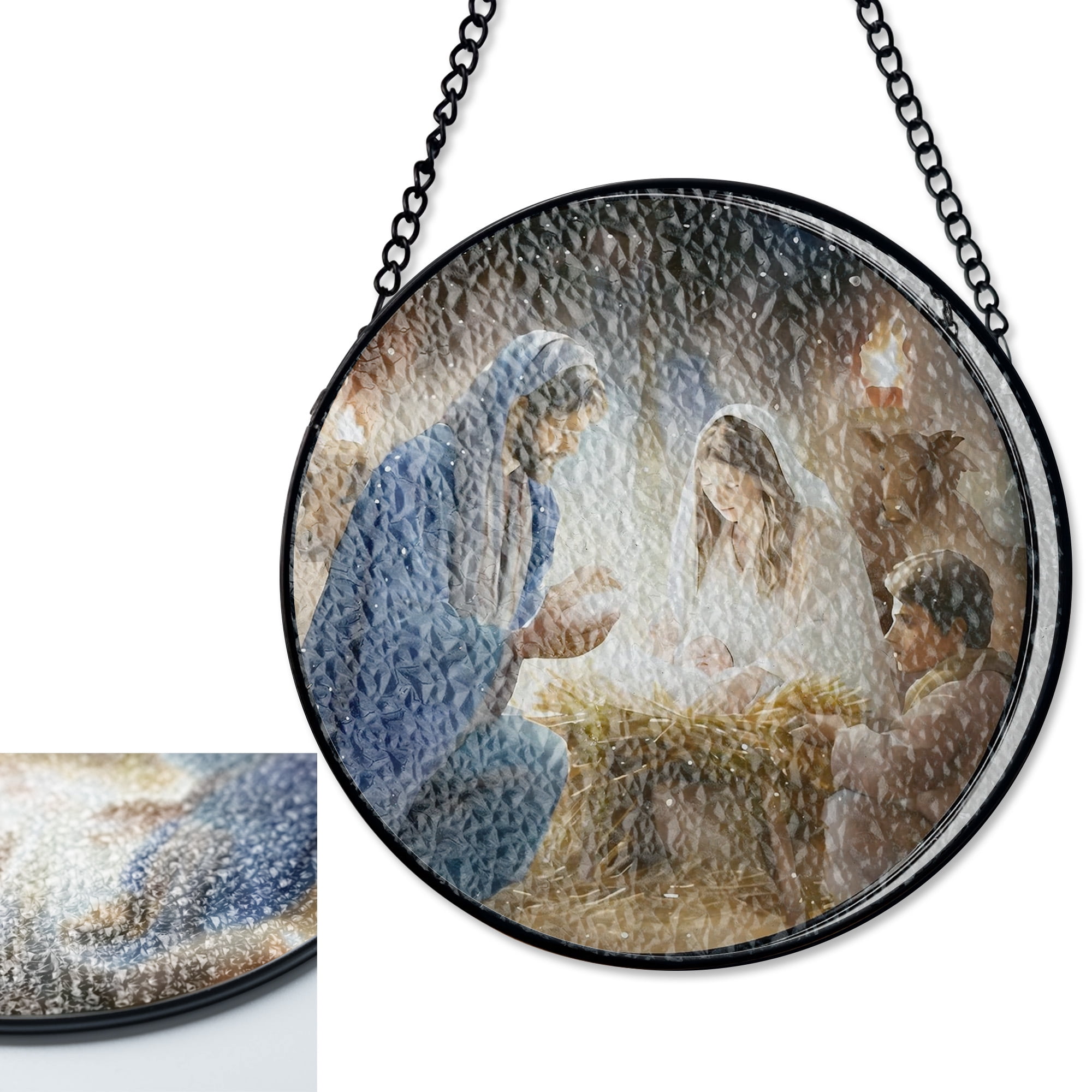 Nativity Scene Stained Glass Suncatcher, Christian Suncatcher - Walmart.com