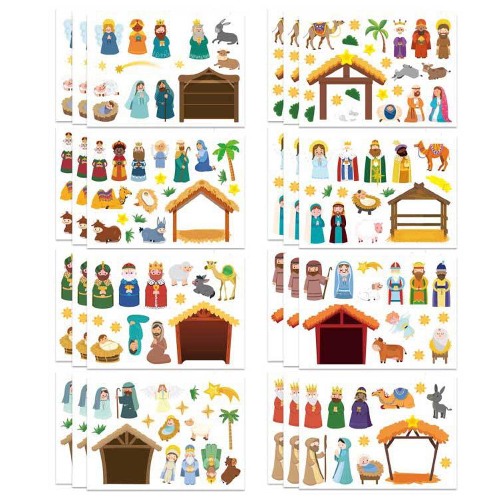 Nativity Scene Sticker,Christmas DIY Nativity Stickers,Christmas DIY ...