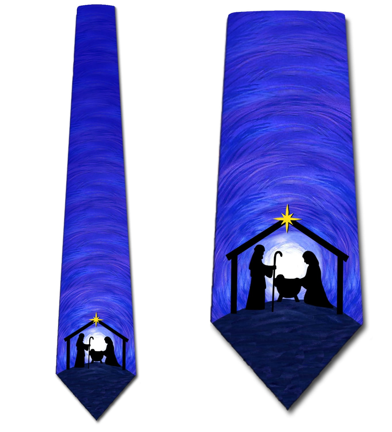 Nativity Scene Ties Blue Necktie Mens Necktie by Three Rooker - Walmart.com