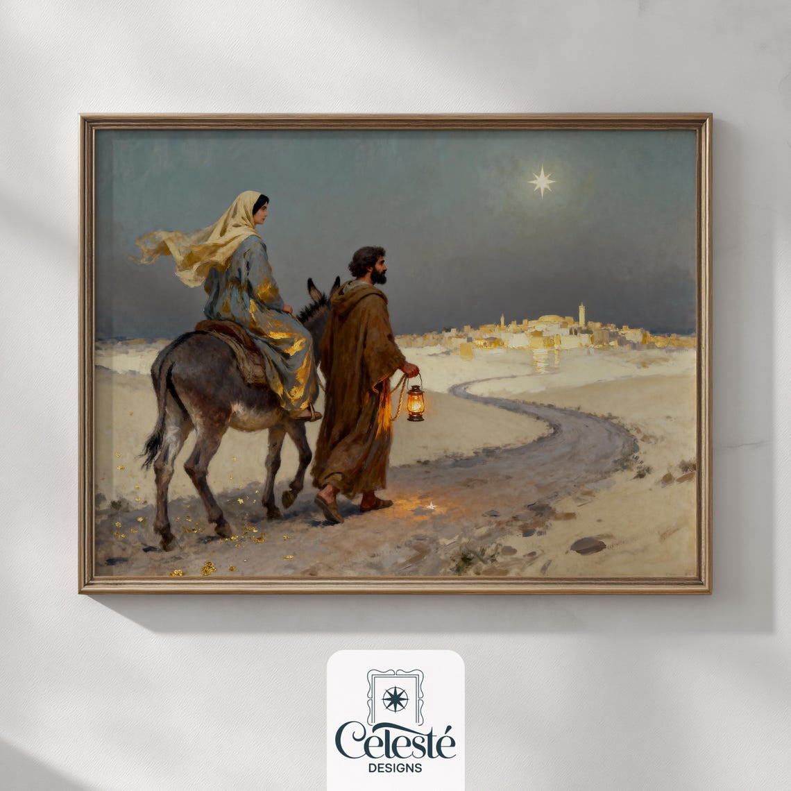 Nativity Scene Wall Art, Mary And Joseph, Winter Print, Christian Decor ...