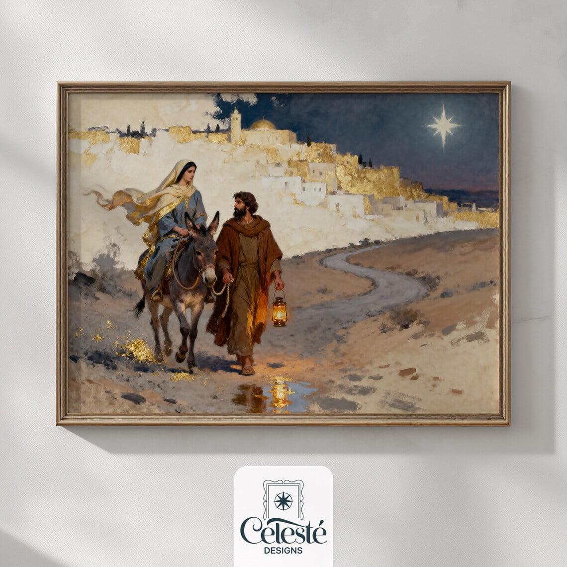 Nativity Scene Wall Art, Mary And Joseph, Winter Print, Christian Decor ...