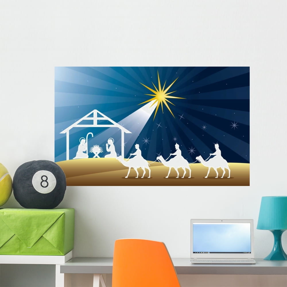 Nativity Scene Wall Mural by Wallmonkeys Peel and Stick Graphic (36 in ...
