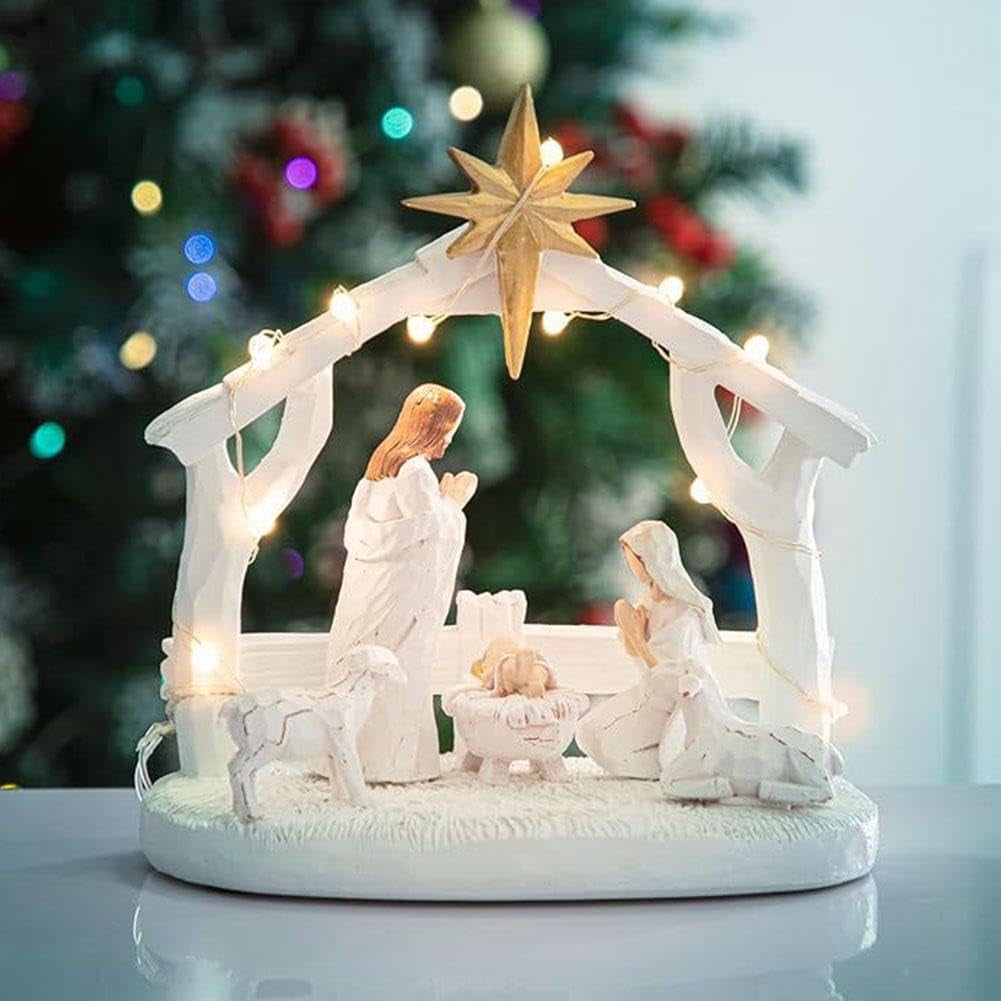 Nativity Scene with Lights,Nativity Sets & Figures Nativity Figurine ...