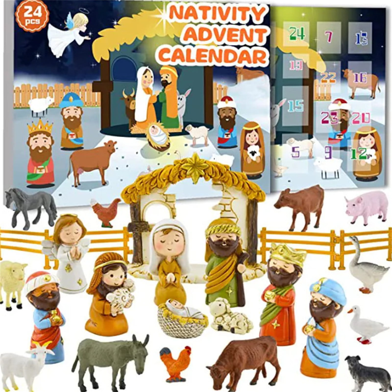 Nativity Set Advent Calendar 2024 24 Days of Christmas Countdown Scene ...