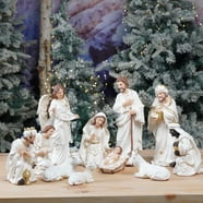 TOETOL Handcrafted Nativity Set Scene with Realistic Pieces, Wooden ...