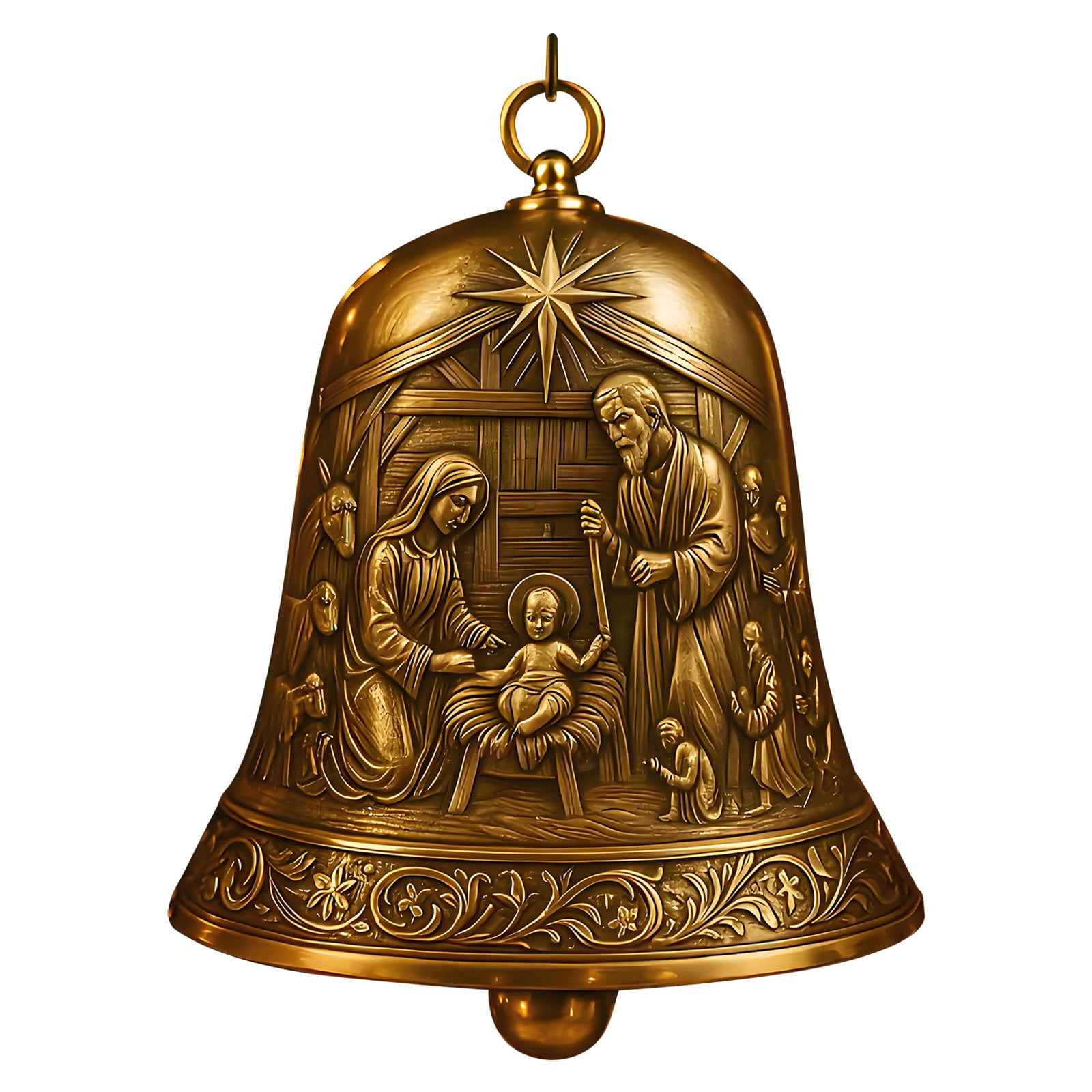 Nativity Set Indoor, Jesus Figure Nativity Scene, Nativity Catholic Bell Ornament of Virgin Mary ...