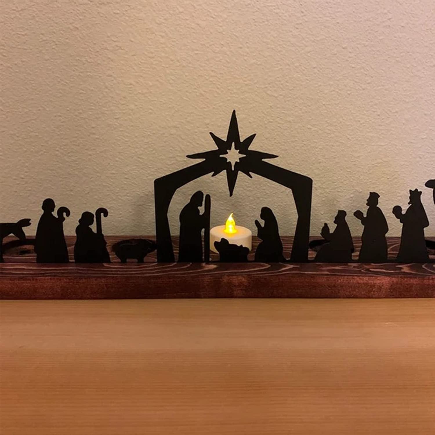 Nativity Sets for Christmas Indoor - Black Metal Nativity Scene Set ...
