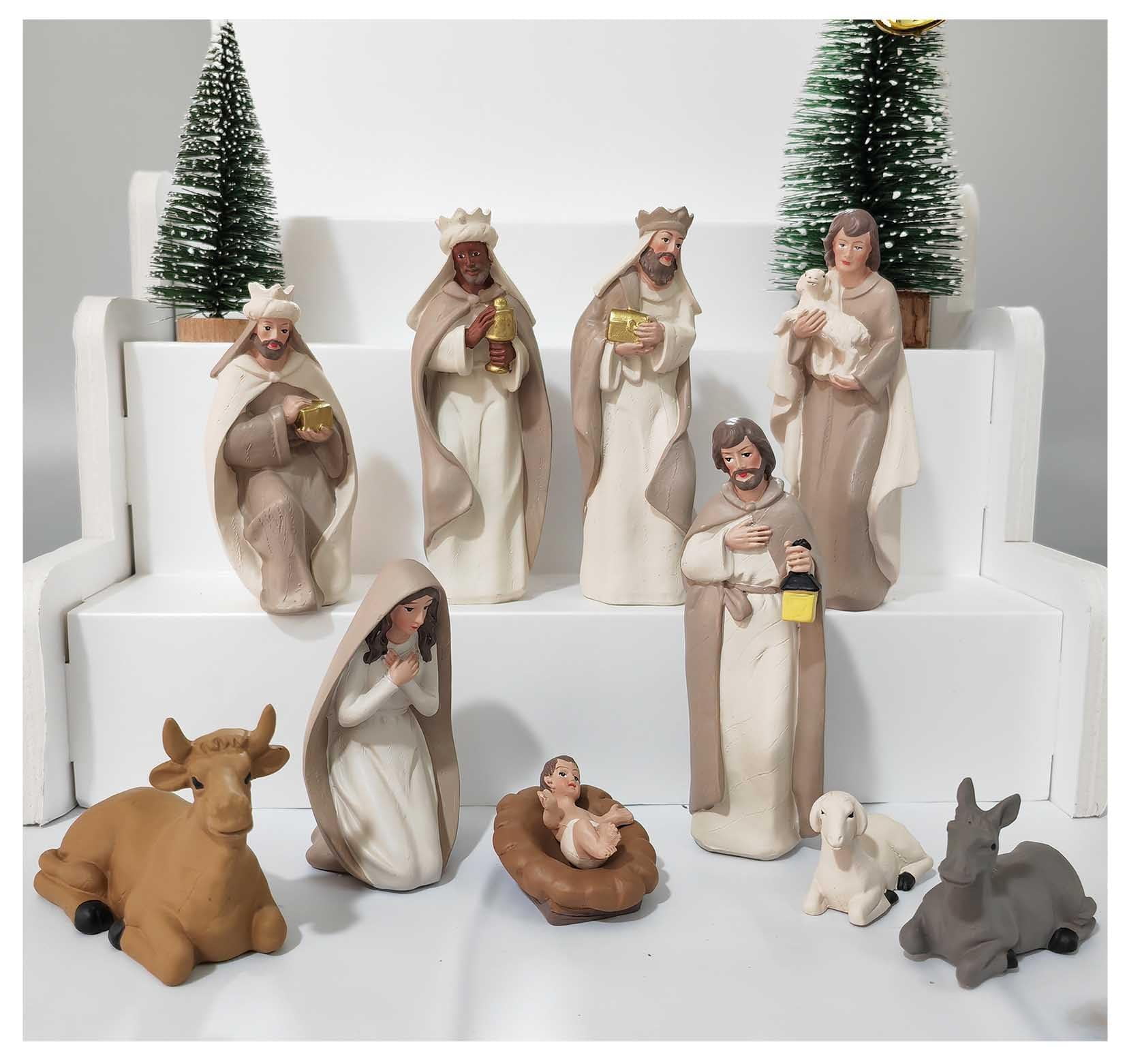 Juego de Natividad para Navidad, 10 Piezas de Estatuas de Belén ...