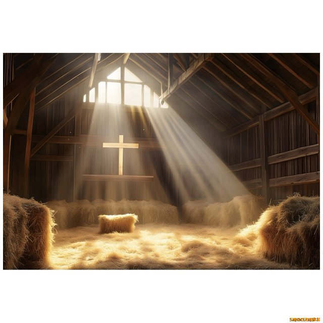 Nativity Stables Haystack Holy Cross Background Baby Shower Kids ...