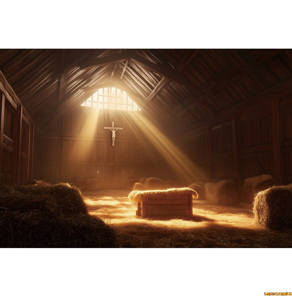 Nativity Stables Haystack Holy Cross Background Baby Shower Kids ...