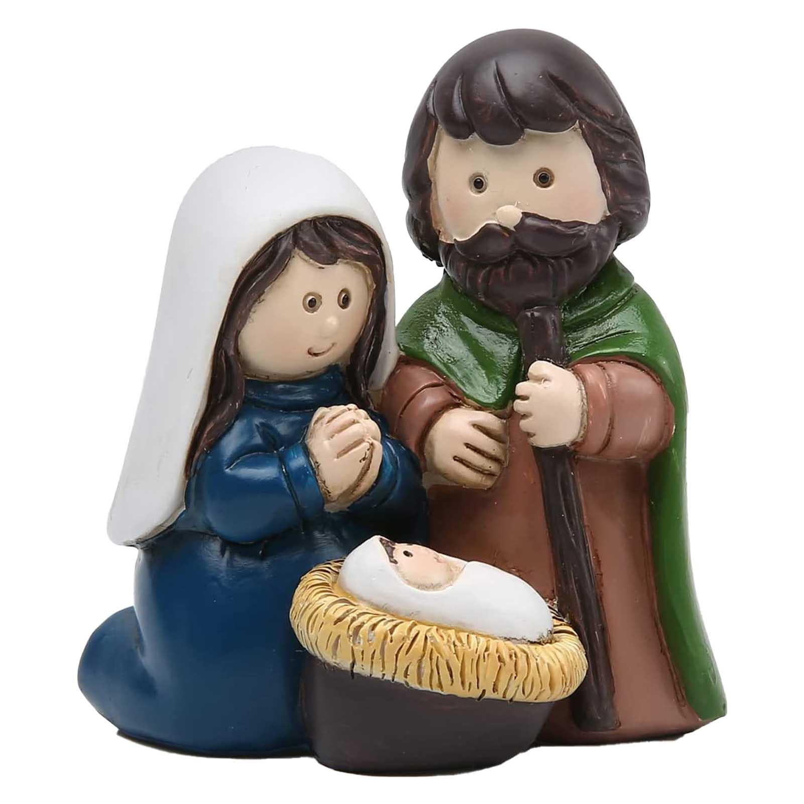Nativity Statue Set,Resin Christmas Figurines Nativity Scene Set,Manger ...