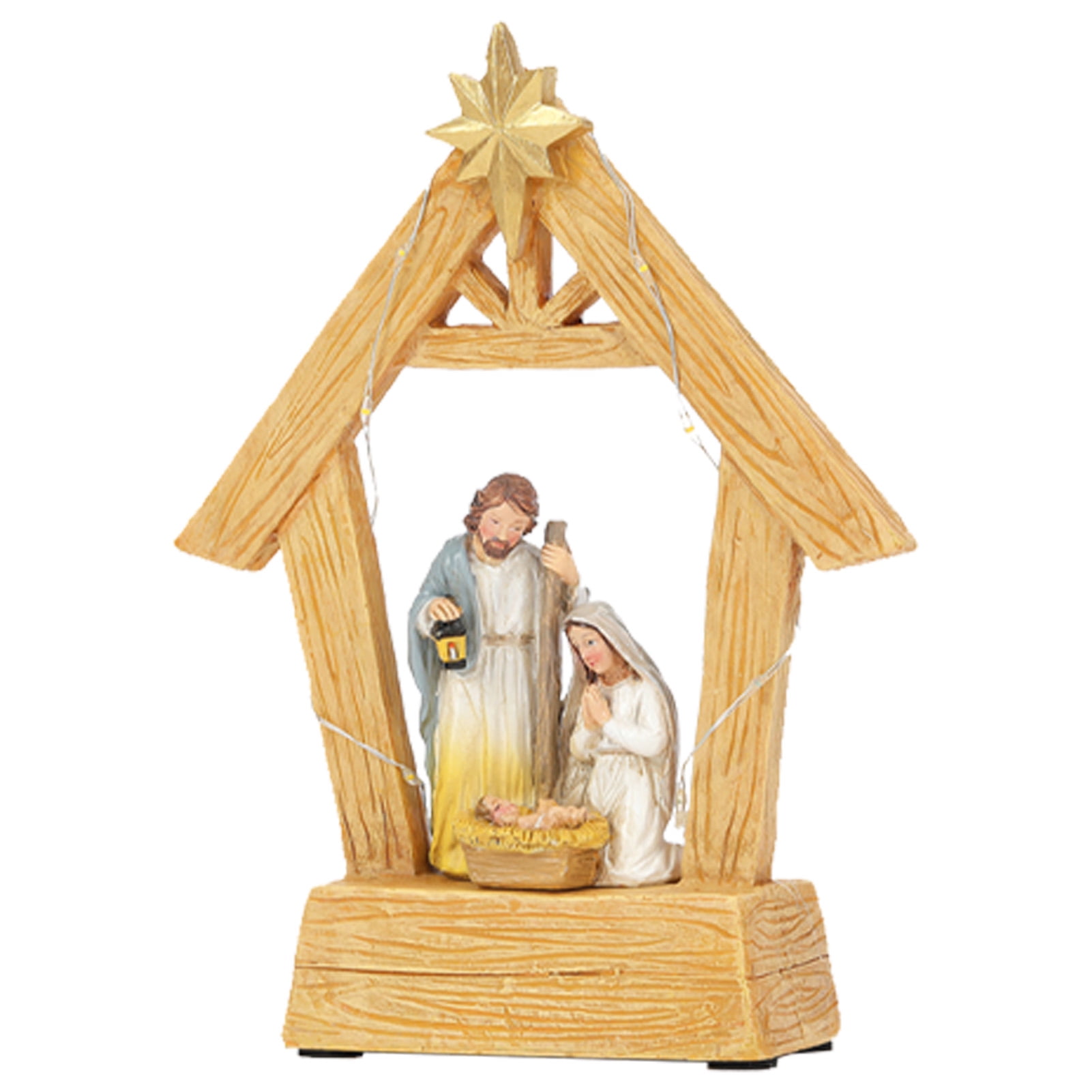 Nativity Tabletop Scenes | Stable Nativity Set with Lights | Holy ...