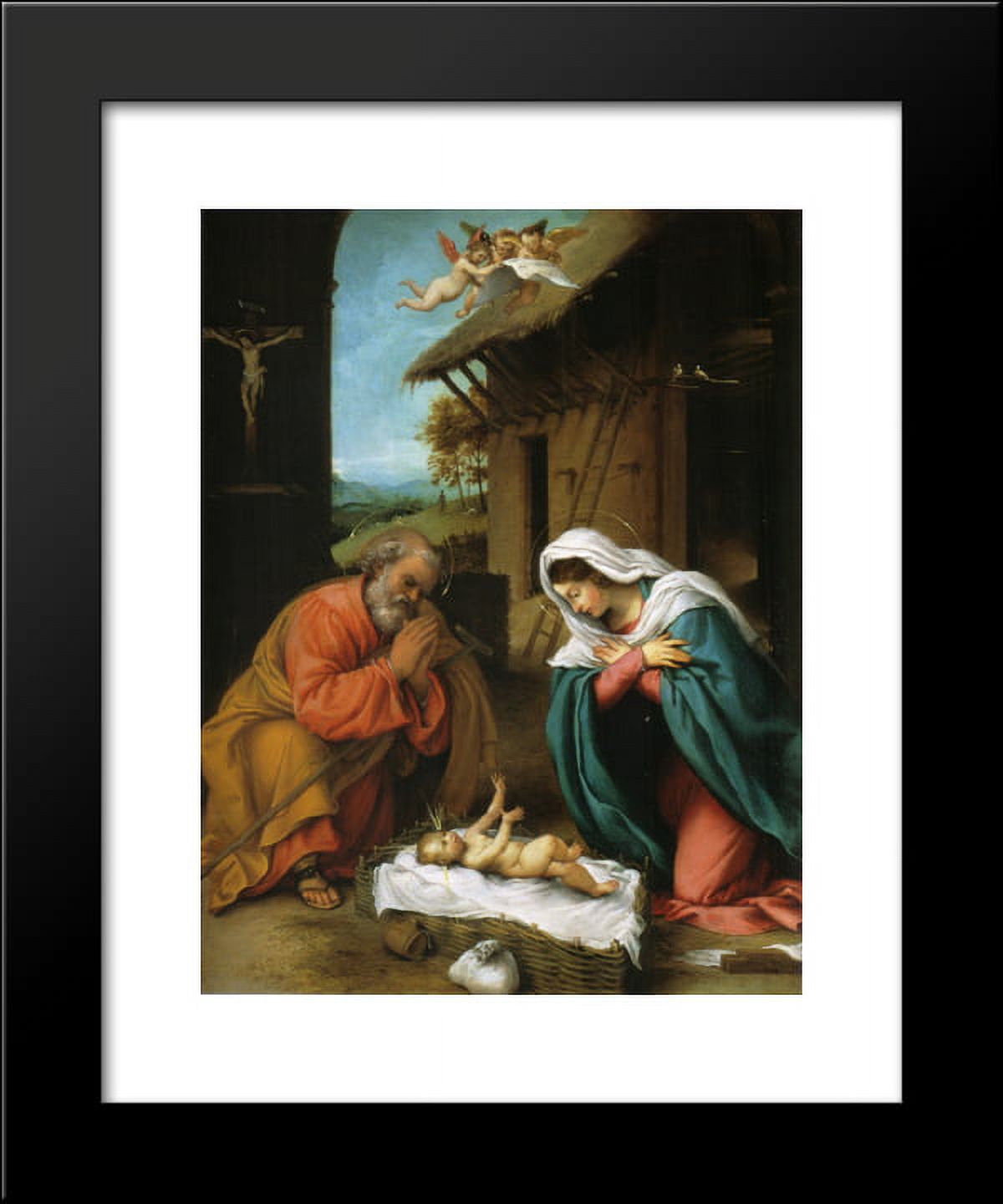 Nativity of Christ 20x24 Framed Art Print by Lorenzo Lotto - Walmart.com