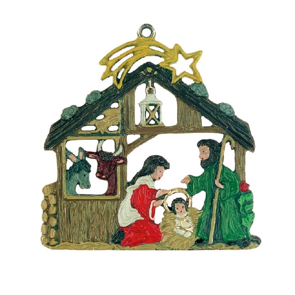 Nativity with Animals German Pewter Christmas Ornament Decoration Made ...