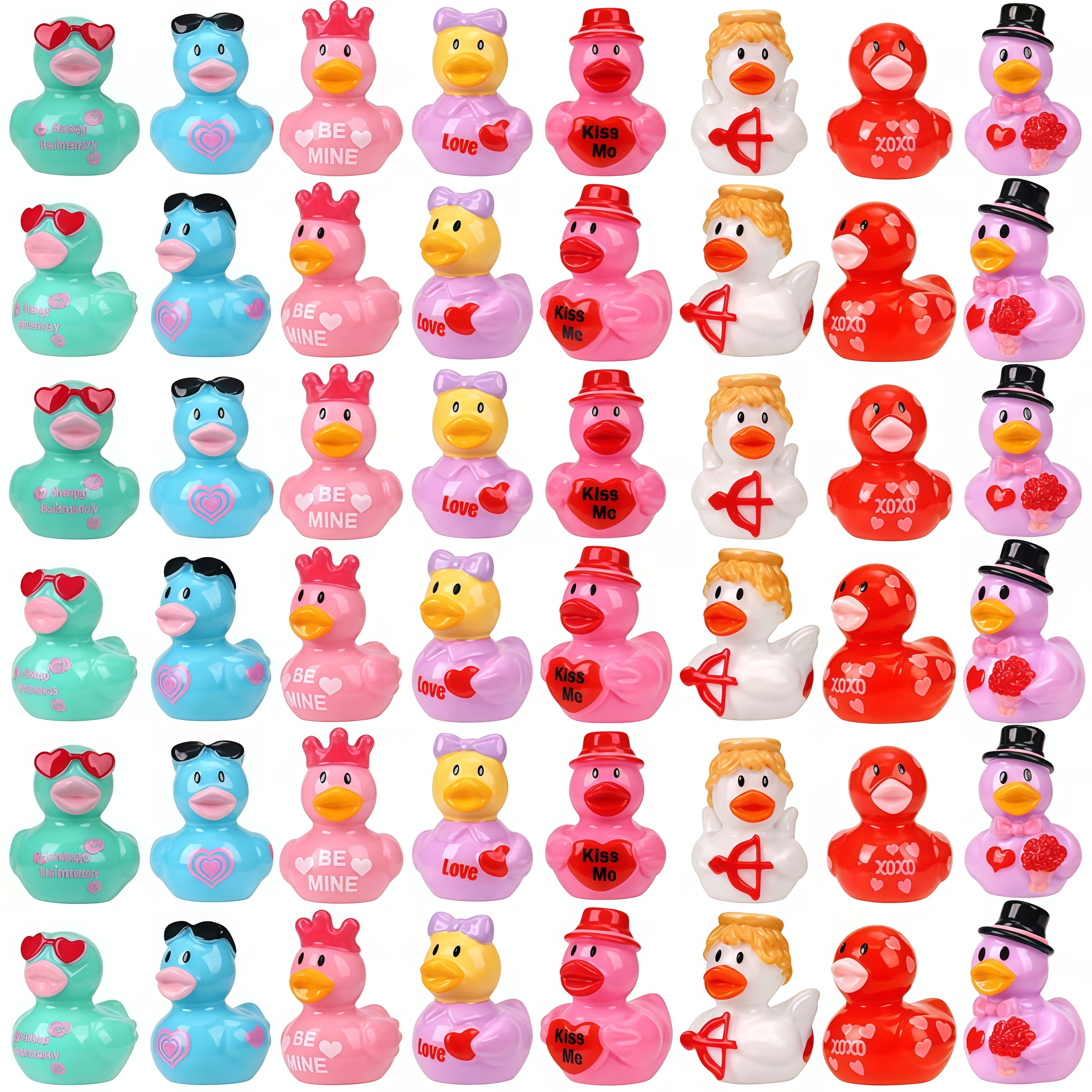 Natonhi 120pcsMini Resin Ducks Valentine's Day Mini Ducks Tiny Ducks ...