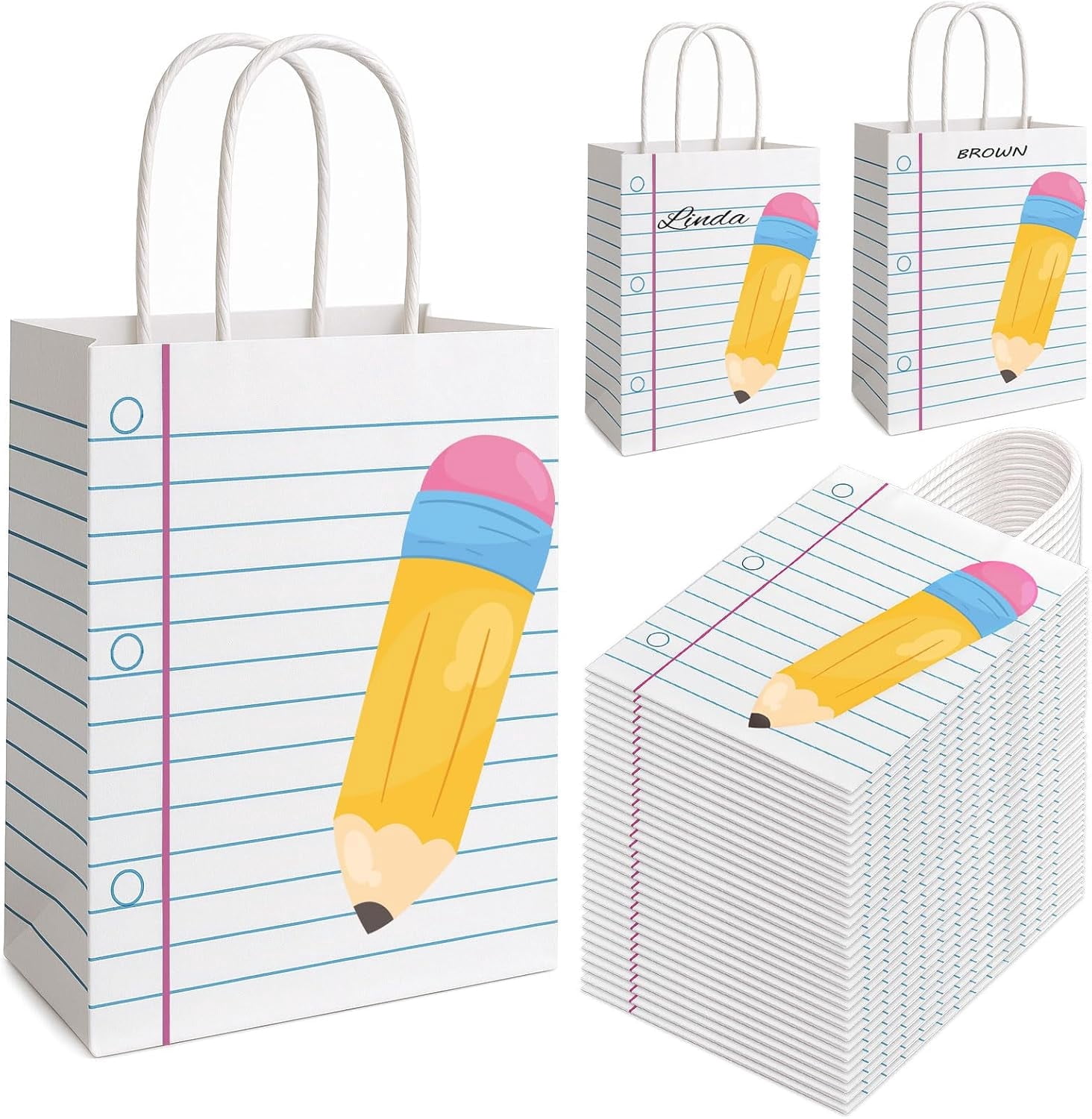 Natonhi 24Pcs Back to School Gift Bags Teacher Gift Bags Bulk with ...
