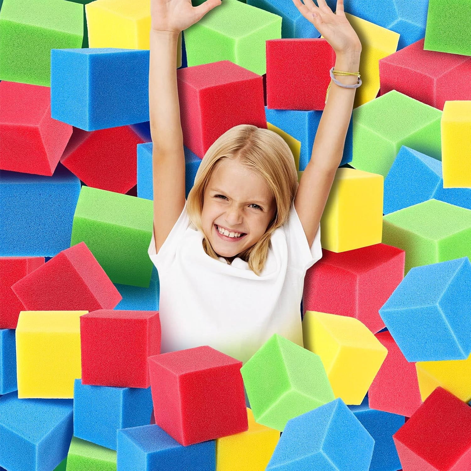 Natonhi 36pcs Foam Pit Cubes Blocks 3.94 Inch Colorful Flame Retardant ...
