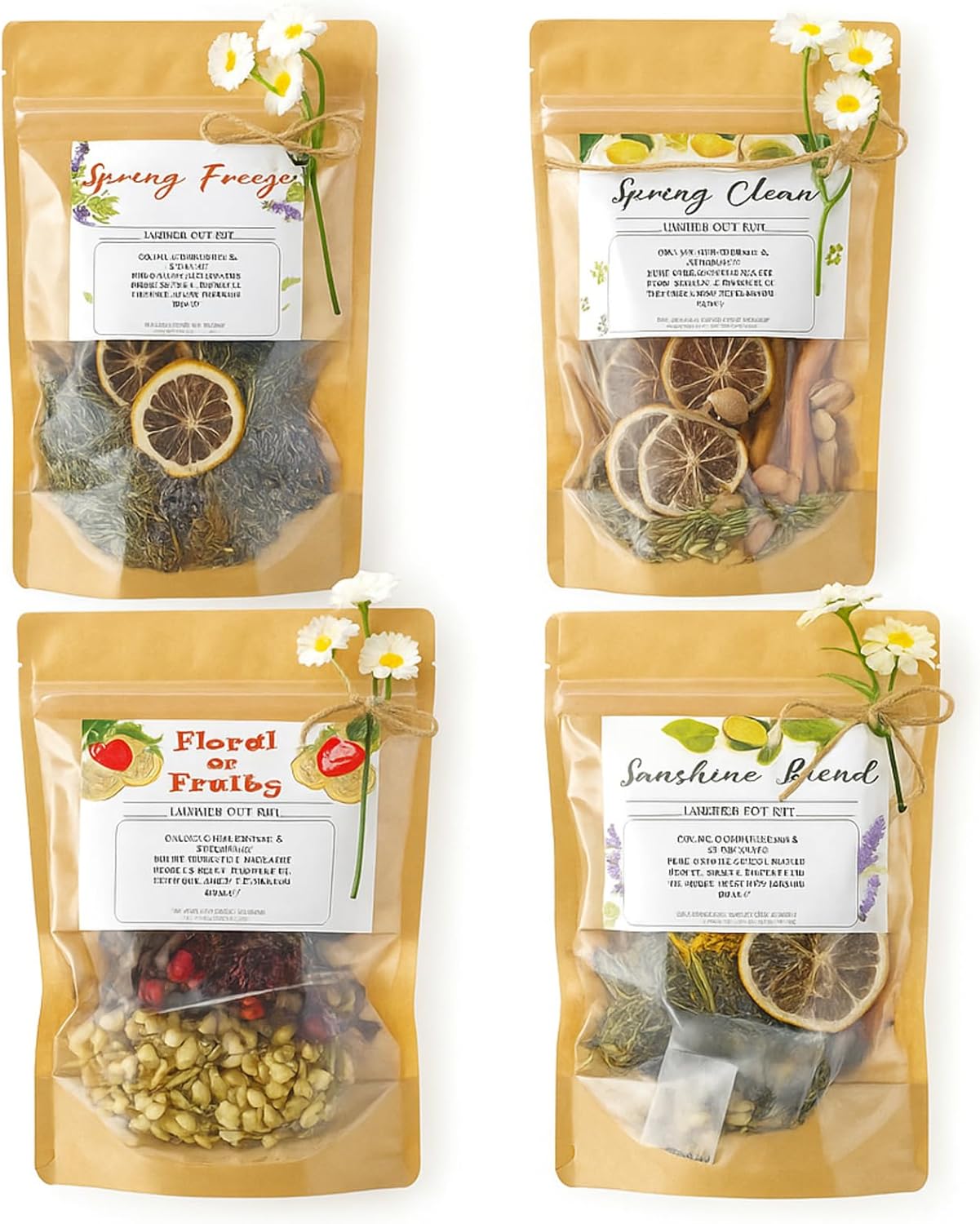 Natonhi 4 Set Spring Clean Potpourri Bags Stovetop Simmering Mix ...