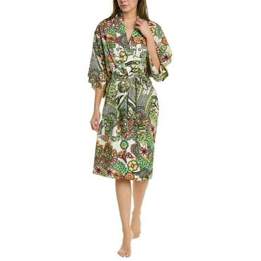 Kaufman - Embroidered Bathrobe Waffle Kimono Set of 2 Spa Robe 100% ...