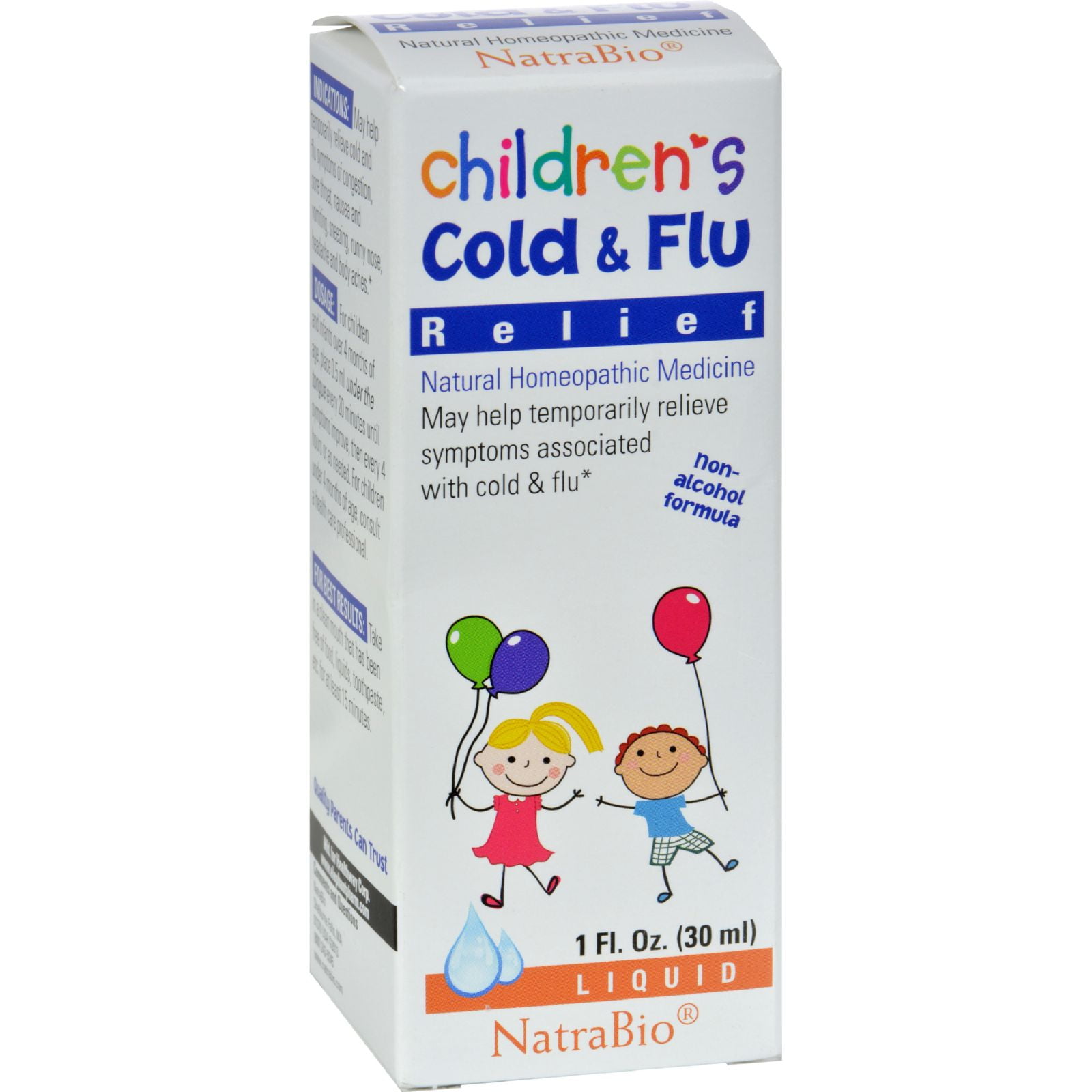 NatraBio Childrens Cold & Flu Relief Homeopathic Medicine | Kids and ...