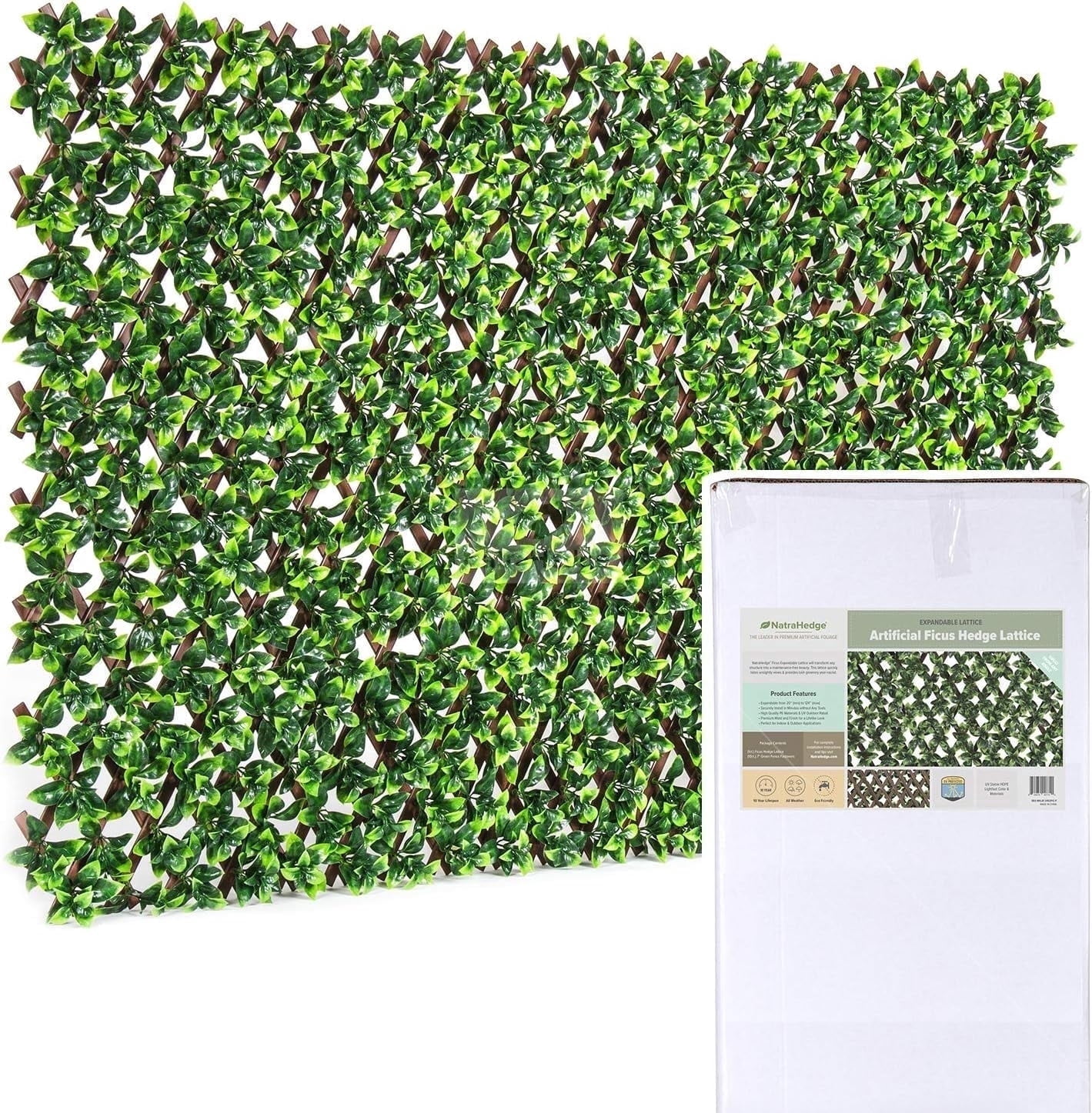 NatraHedge Artificial Ficus Leaf Expandable Privacy Lattice - Walmart.com