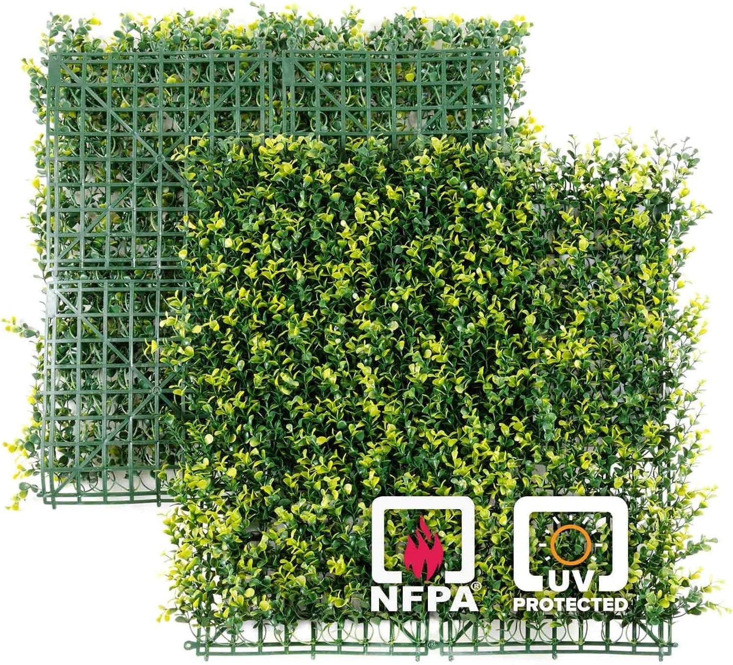 NatraHedge 12-Pack 20"x20"Artificial Long-Stem Boxwood Panels Topiary ...