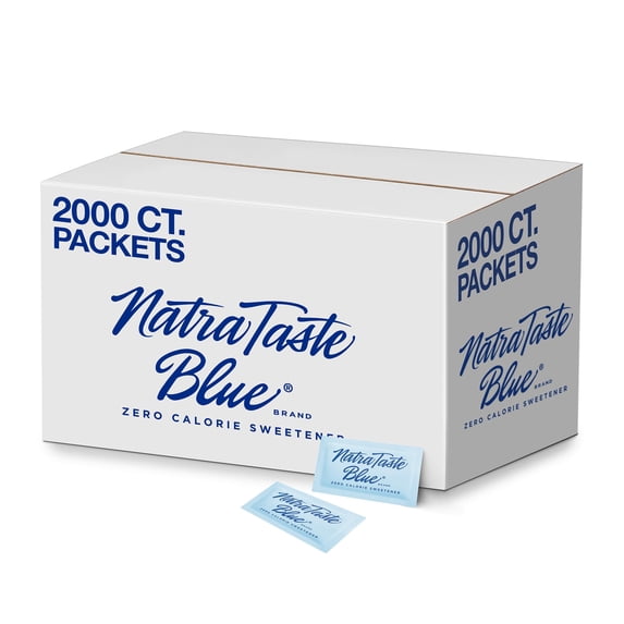 NatraTaste Blue Zero Calorie GGA1 Aspartame Sweetener Packets, 2000 Ct ...