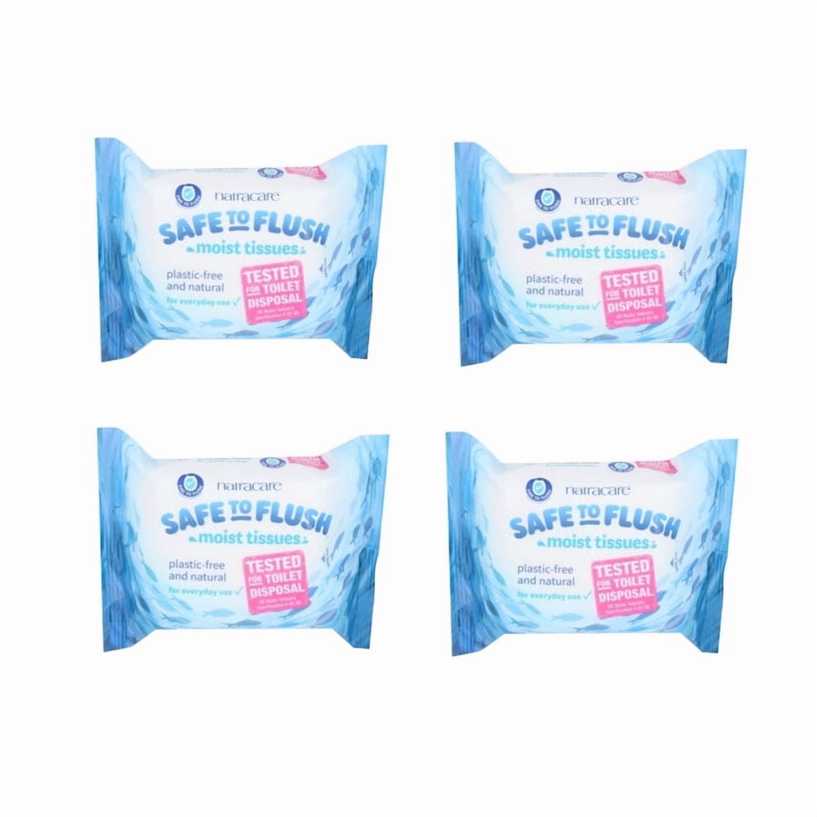 Natracare Flushable Wet Wipes, Safe to Flush Moist Personal Tissues, 30 ...