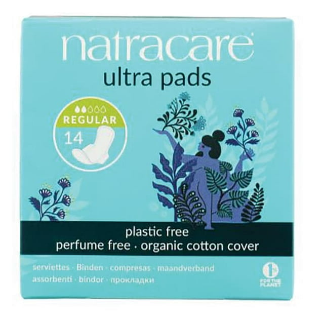 Natracare Natural Ultra Pads, Regular, 14ct, Organic 100% Cotton ...