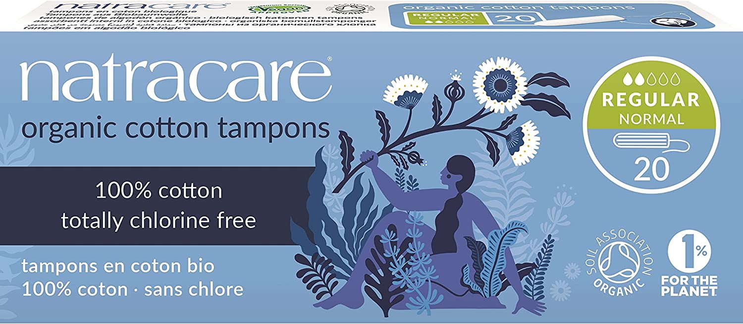 Natracare Non-Applicator 100% Organic Cotton Tampons, Regular, Totally ...