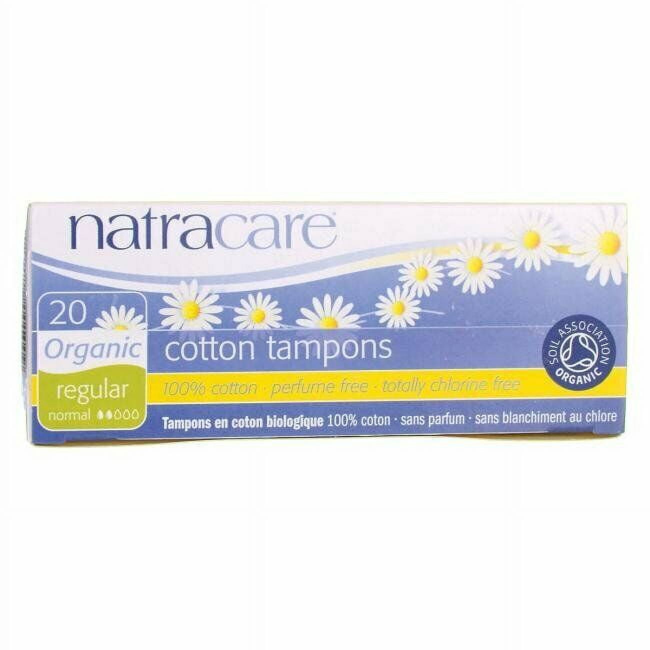 Natracare Organic Cotton Tampons Regular without Applicator 20 Count, 6 ...