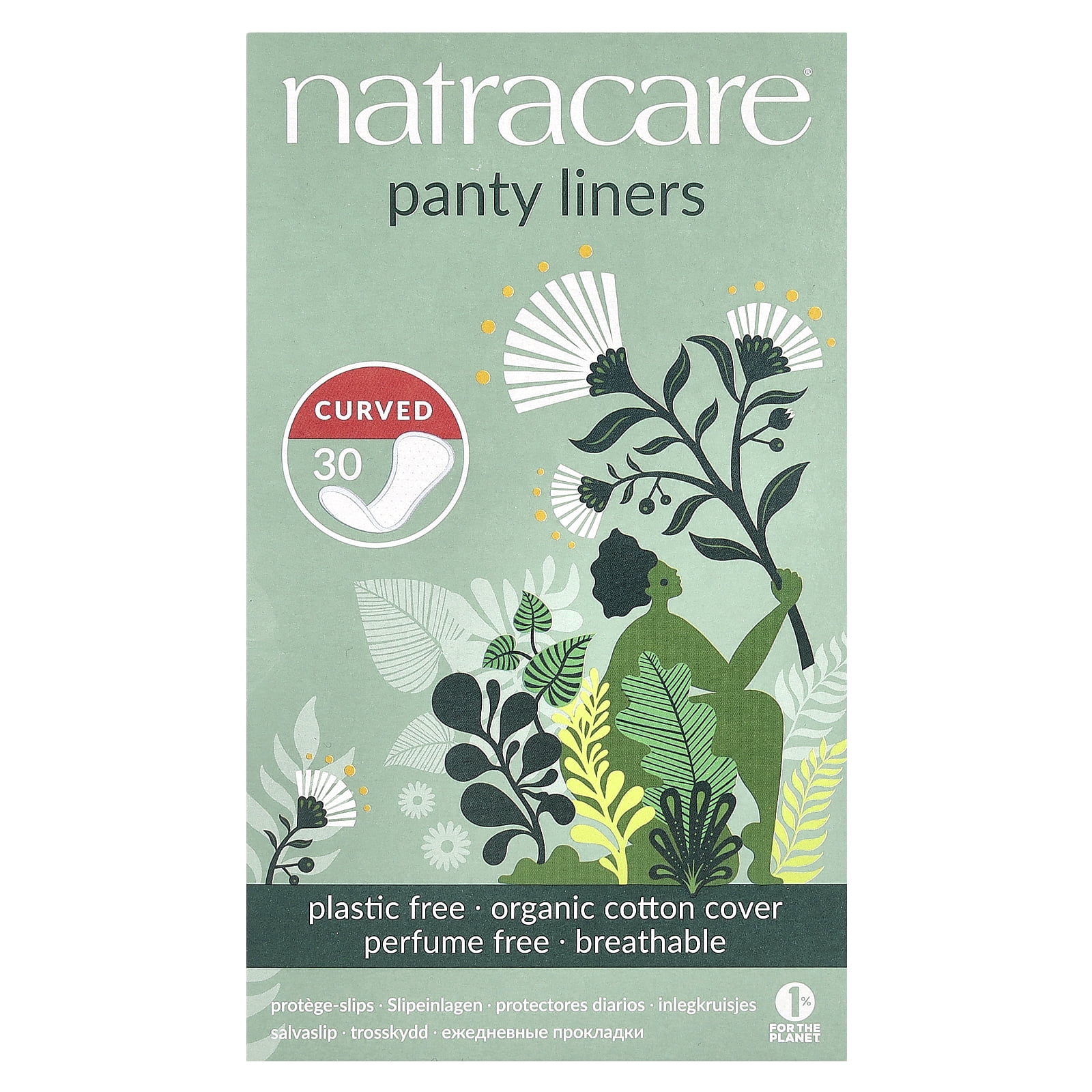 Natracare Organic and Natural Curved Panty Liners, Unscented, 30 Ct HSA ...