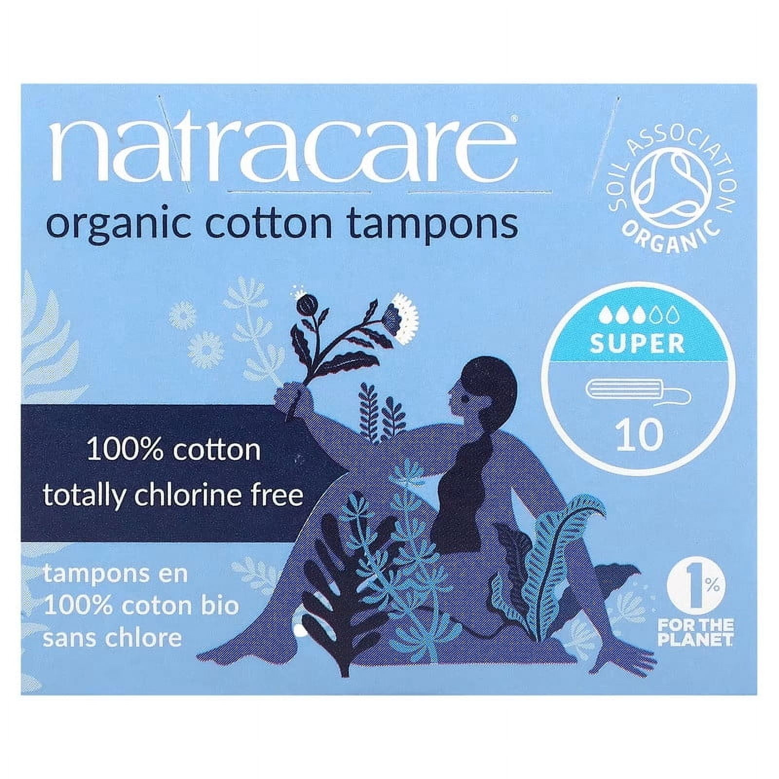 Natracare Certified Organic 100% Cotton Super Tampons 10 Tampon HSA/FSA ...
