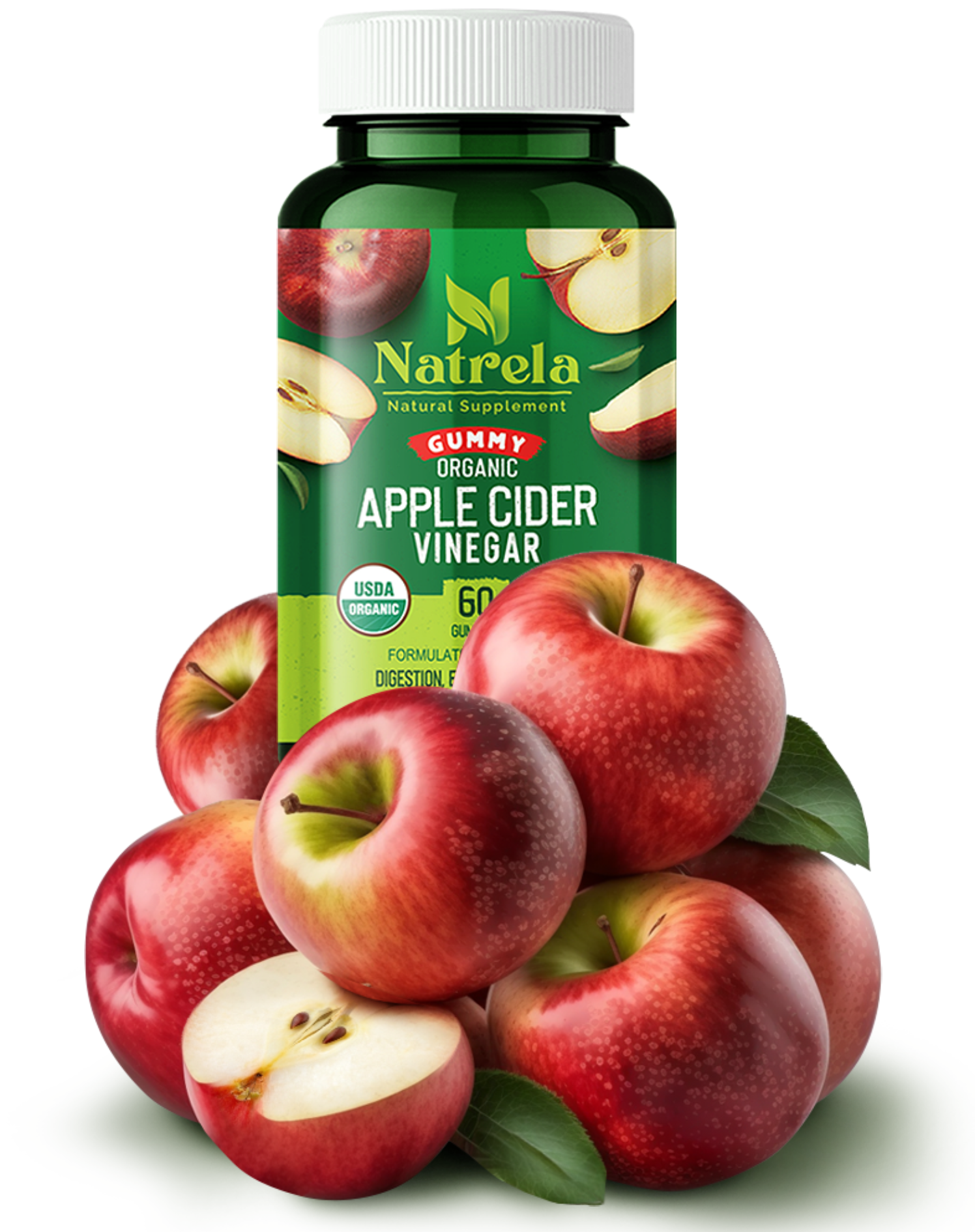 Natrela Organic Apple Cider Vinegar Gummies with The Mother | USDA ...