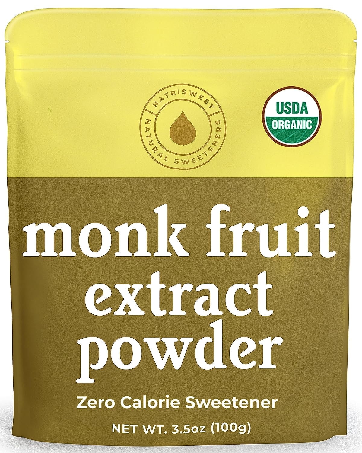 NatriSweet Monk Fruit Powder 3.5oz, Pure Natural Plant Based Sweetener ...