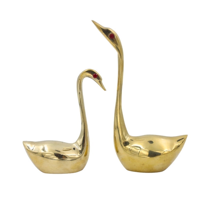 Natriel Handcrafted Brass Swan Statues - Elegant Home Decor Showpiece ...