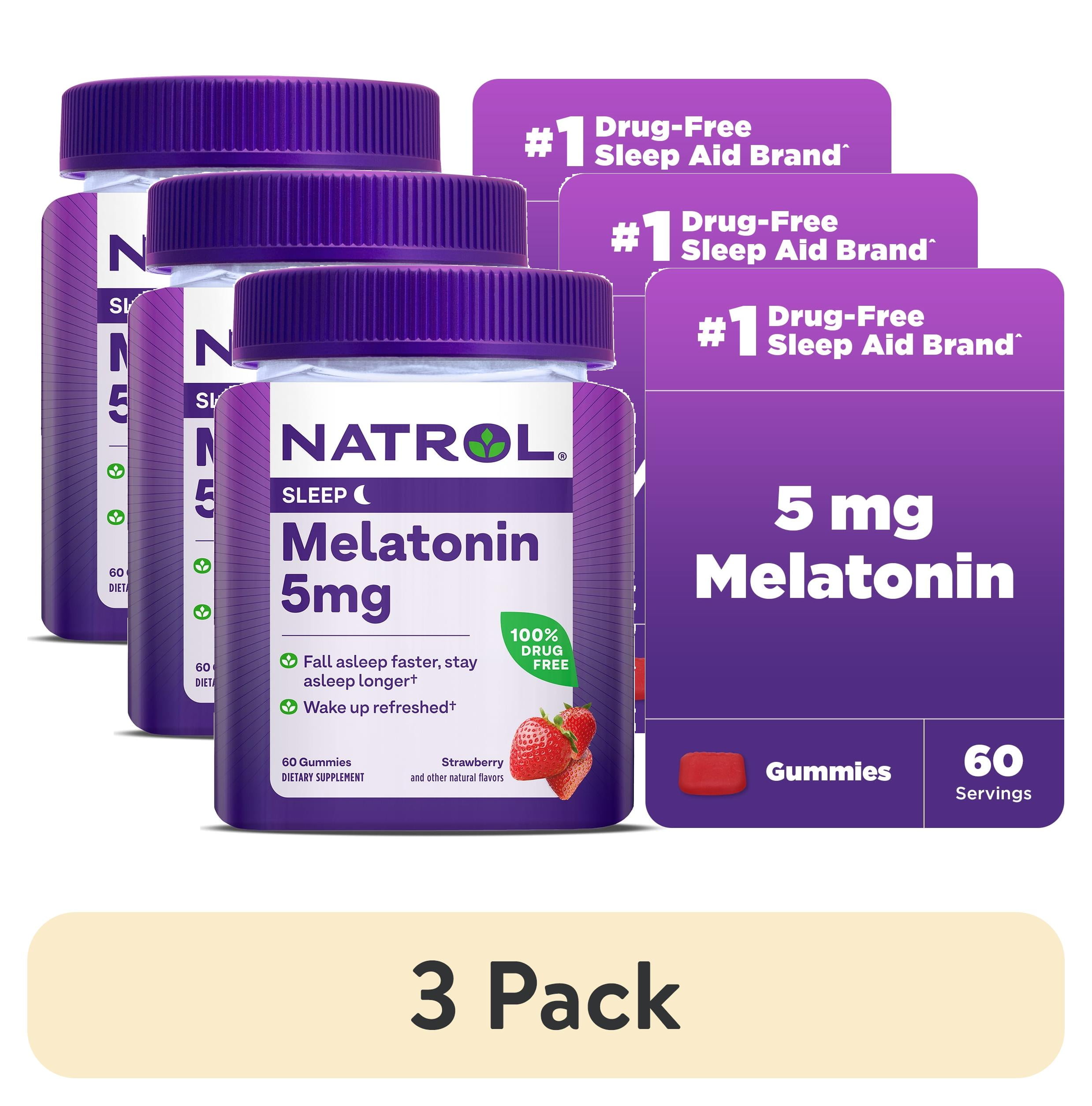 (3 pack) Natrol® 5mg Melatonin Gummies, Sleep Support for Adults, 60 ...