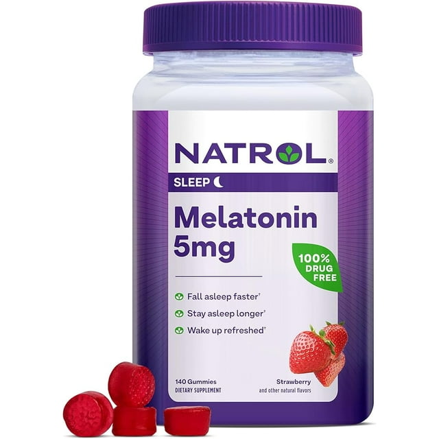 Natrol 5mg Melatonin Gummies, Sleep Support for Adults, Melatonin ...