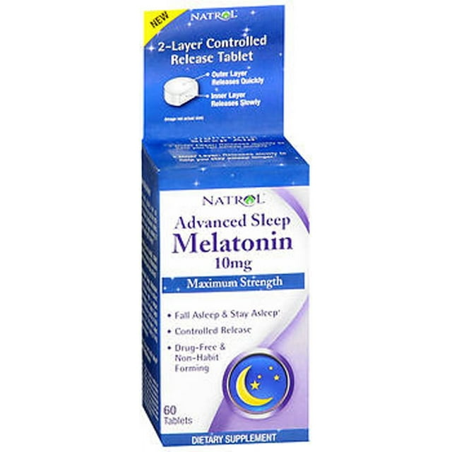 Natrol Advanced Sleep Melatonin 10mg Time Release Tablets, 60 Ct ...