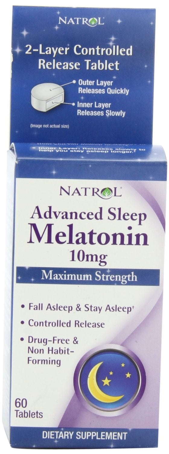 Natrol Advanced Sleep Melatonin 10mg Time Release Tablets, 60 Ct ...