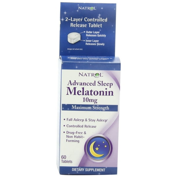 Natrol Advanced Sleep Melatonin 10mg Time Release Tablets, 60 Ct ...