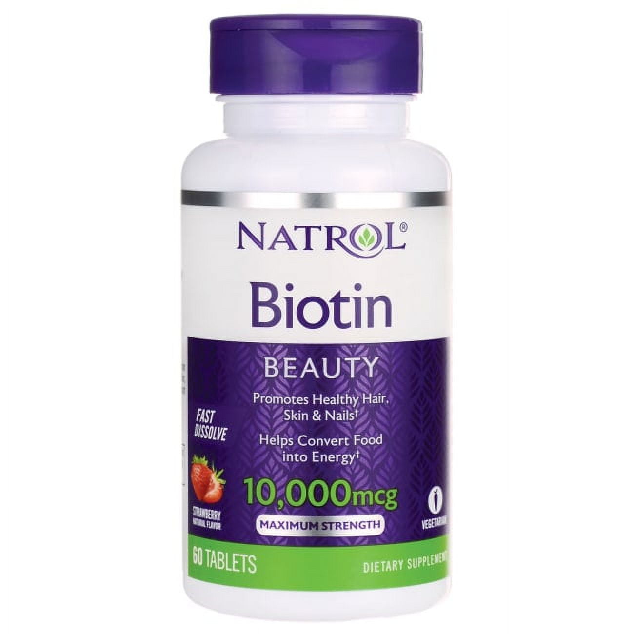 Natrol Biotin 10,000 mcg Fast Dissolve Tablets, Strawberry 60 ea ...